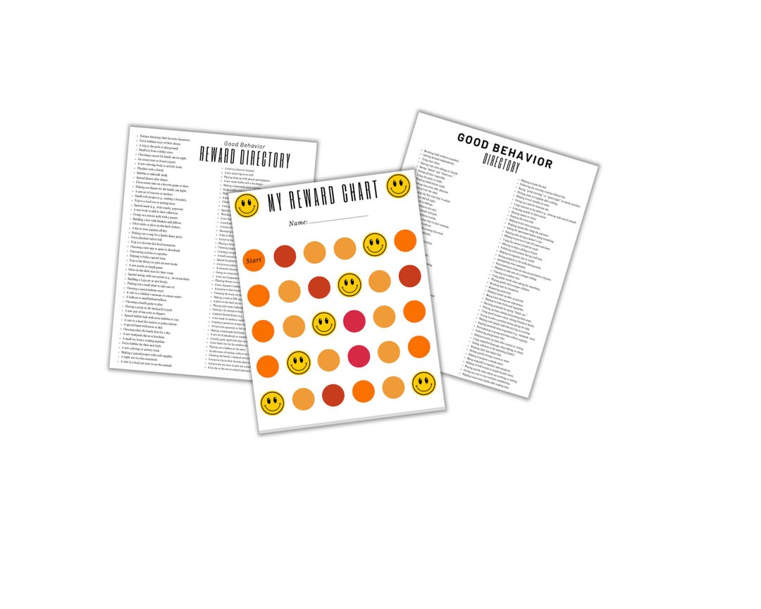 Printable Kids Reward Chart Digital Smiley Face Sticker Chart for Kids ...