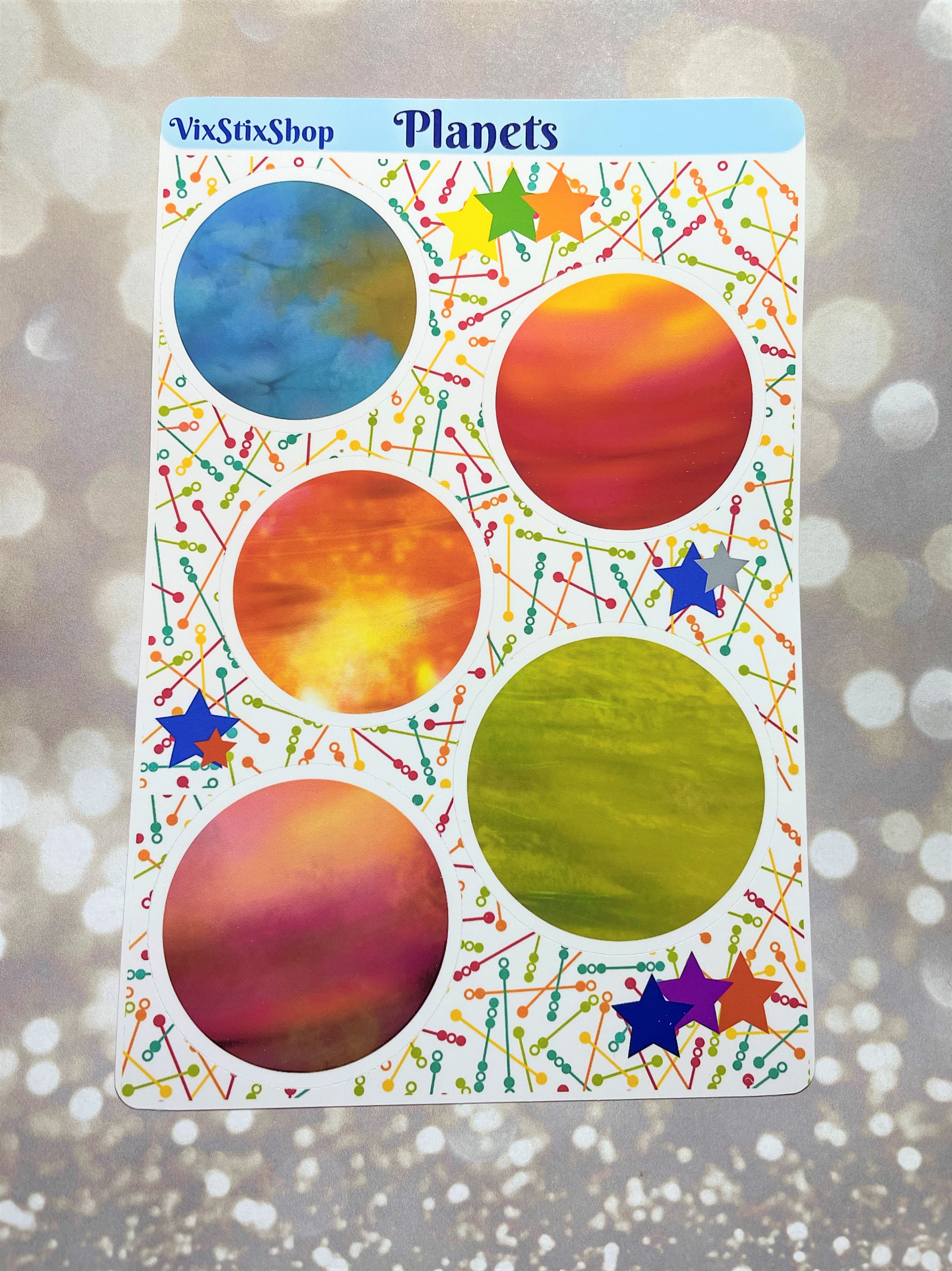 Planet Sticker Sheet Space Sticker Sheet Party Favor Space | Etsy