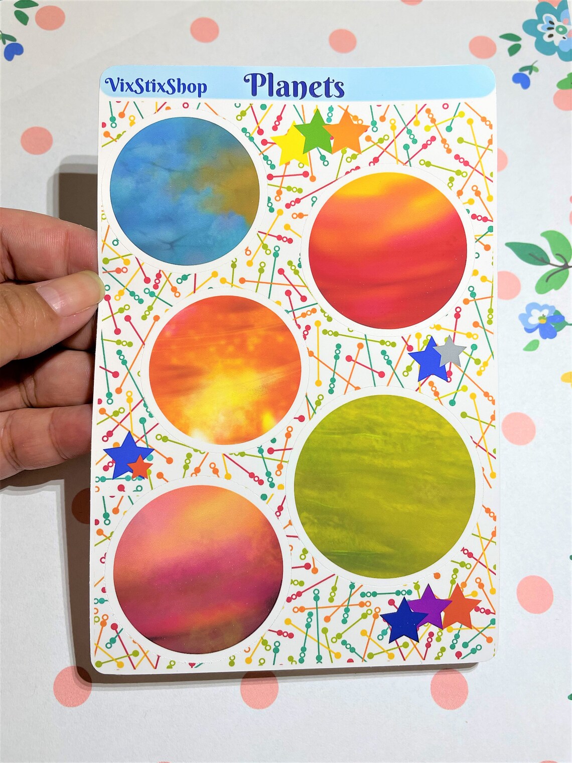 Planet Sticker Sheet Space Sticker Sheet Party Favor Space - Etsy