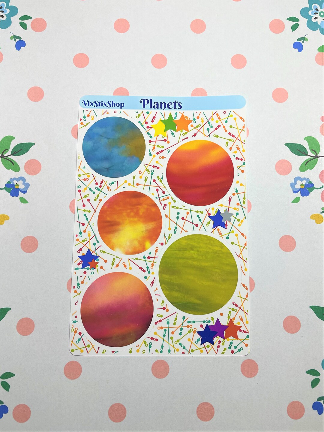 Planet Sticker Sheet, Space Sticker Sheet, Party Favor, Space Lover ...