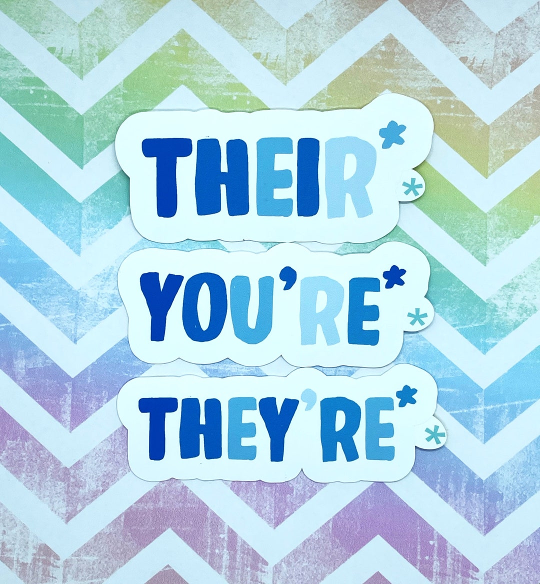 Grammar Sticker Pack, Their, They're, You're Stickers, Sticker Pack ...