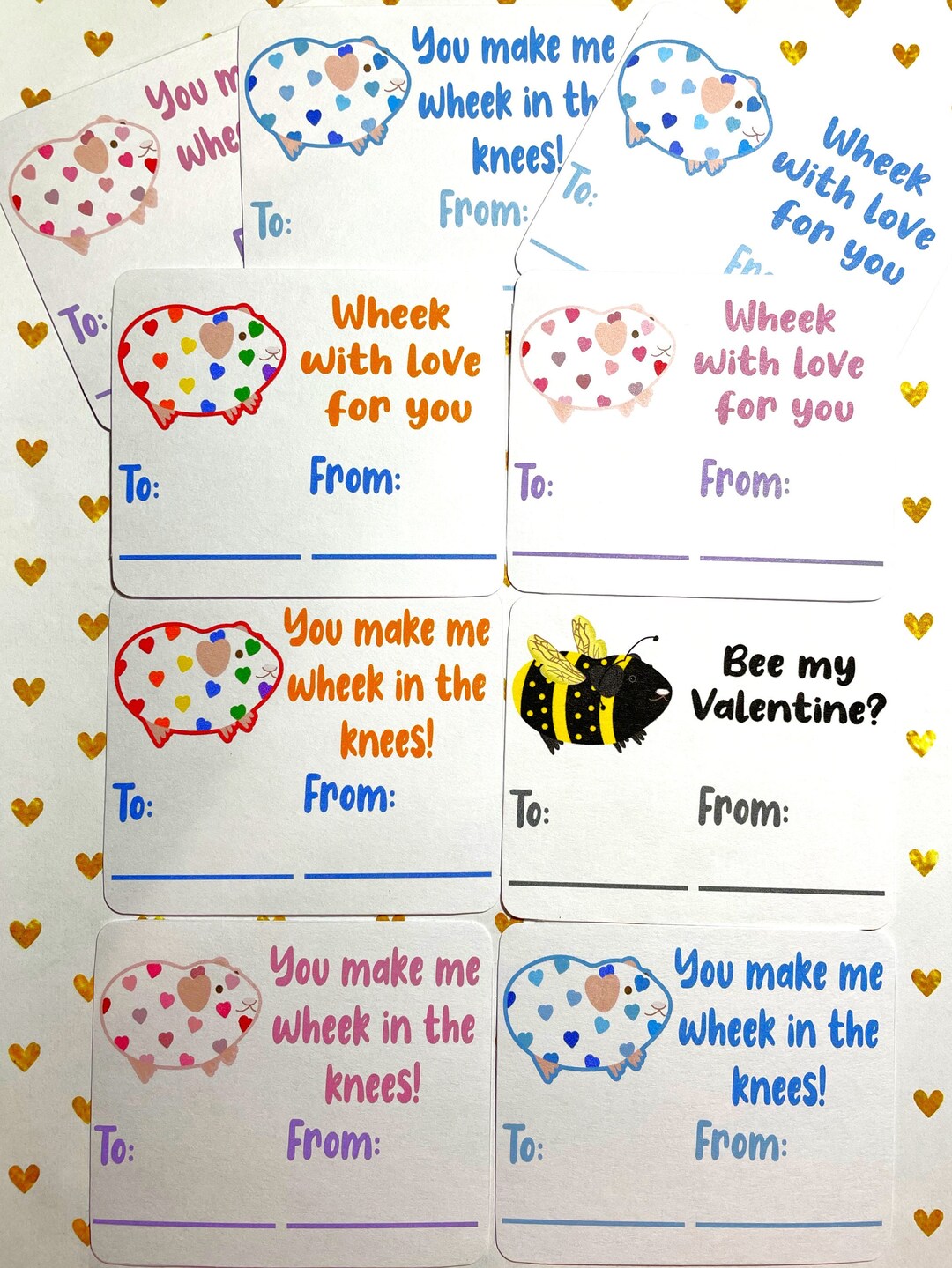 Guinea Pig Valentine Card Mix Set of 18, Valentine's Day Gift, Gift for ...