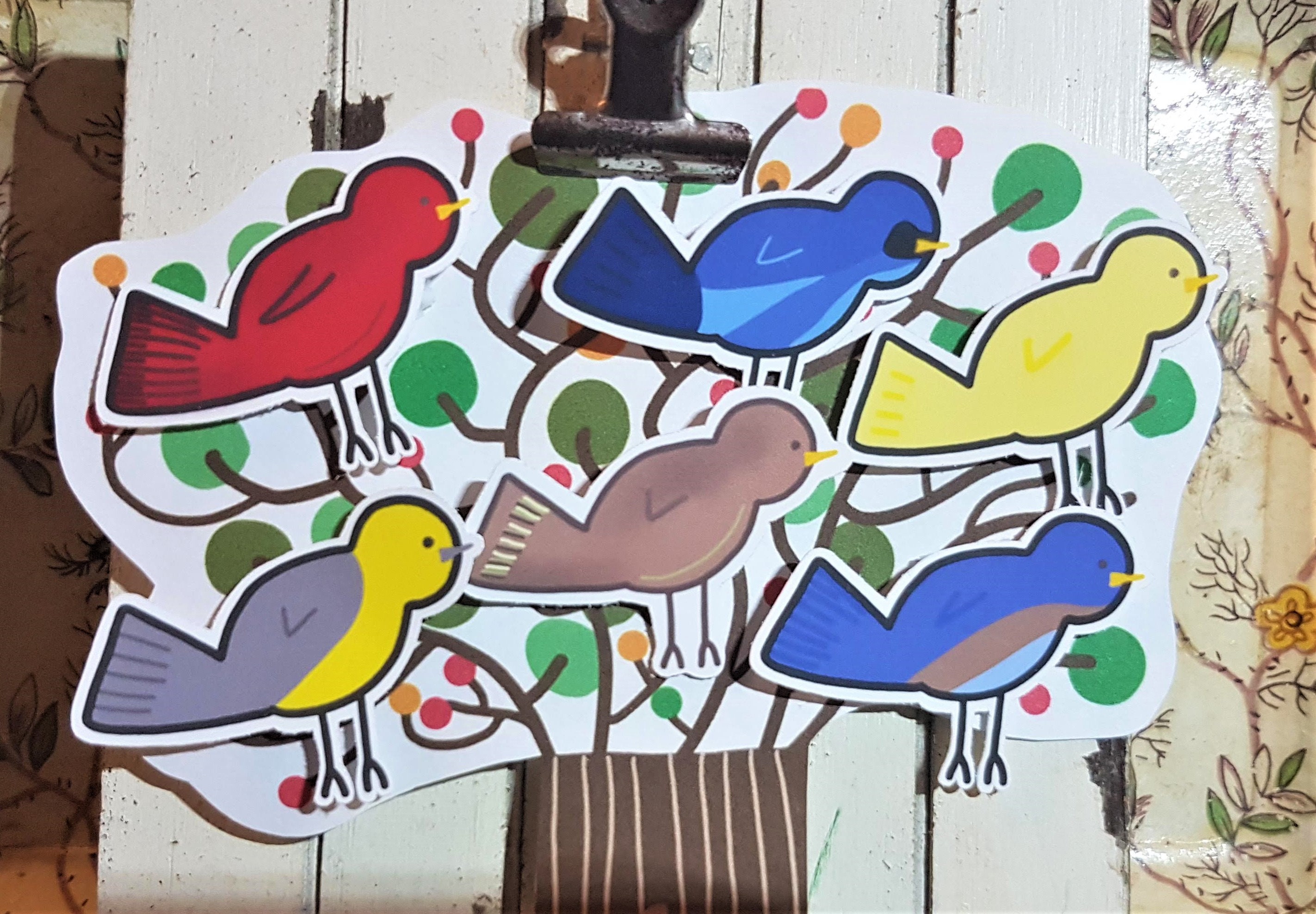 Bird Stickers Robin Sticker Red Robin Sticker Bluebird | Etsy