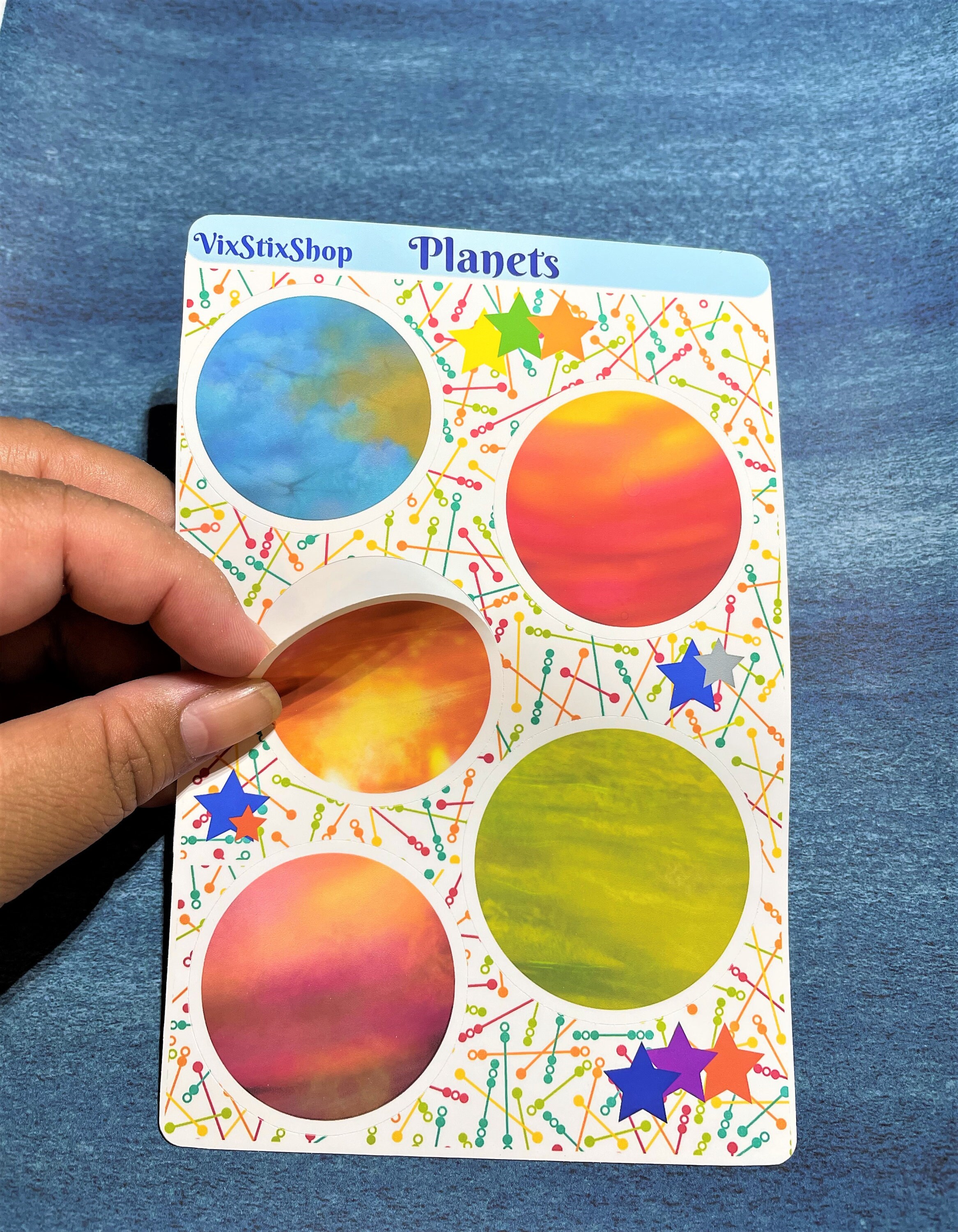 Planet Sticker Sheet Space Sticker Sheet Party Favor Space | Etsy