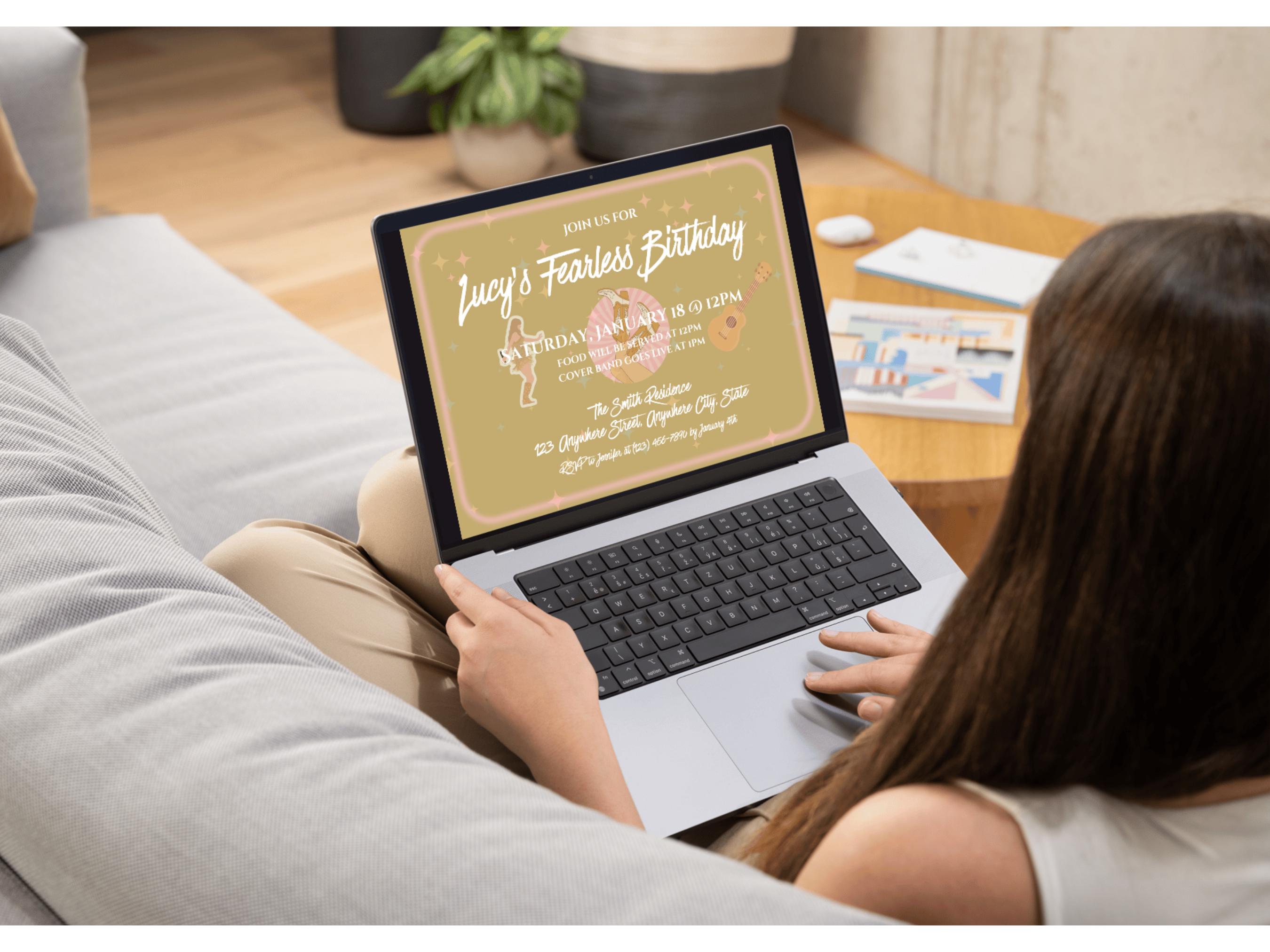EDITABLE Invitation - Taylor Swift Fearless Themed Invitation, Birthday ...