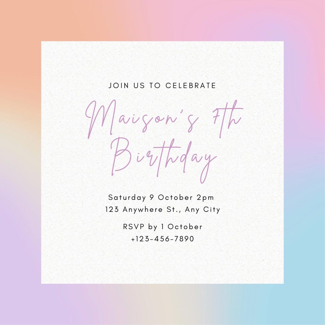 EDITABLE Invitation - Taylor Swift Lover Themed Invitation, Birthday ...