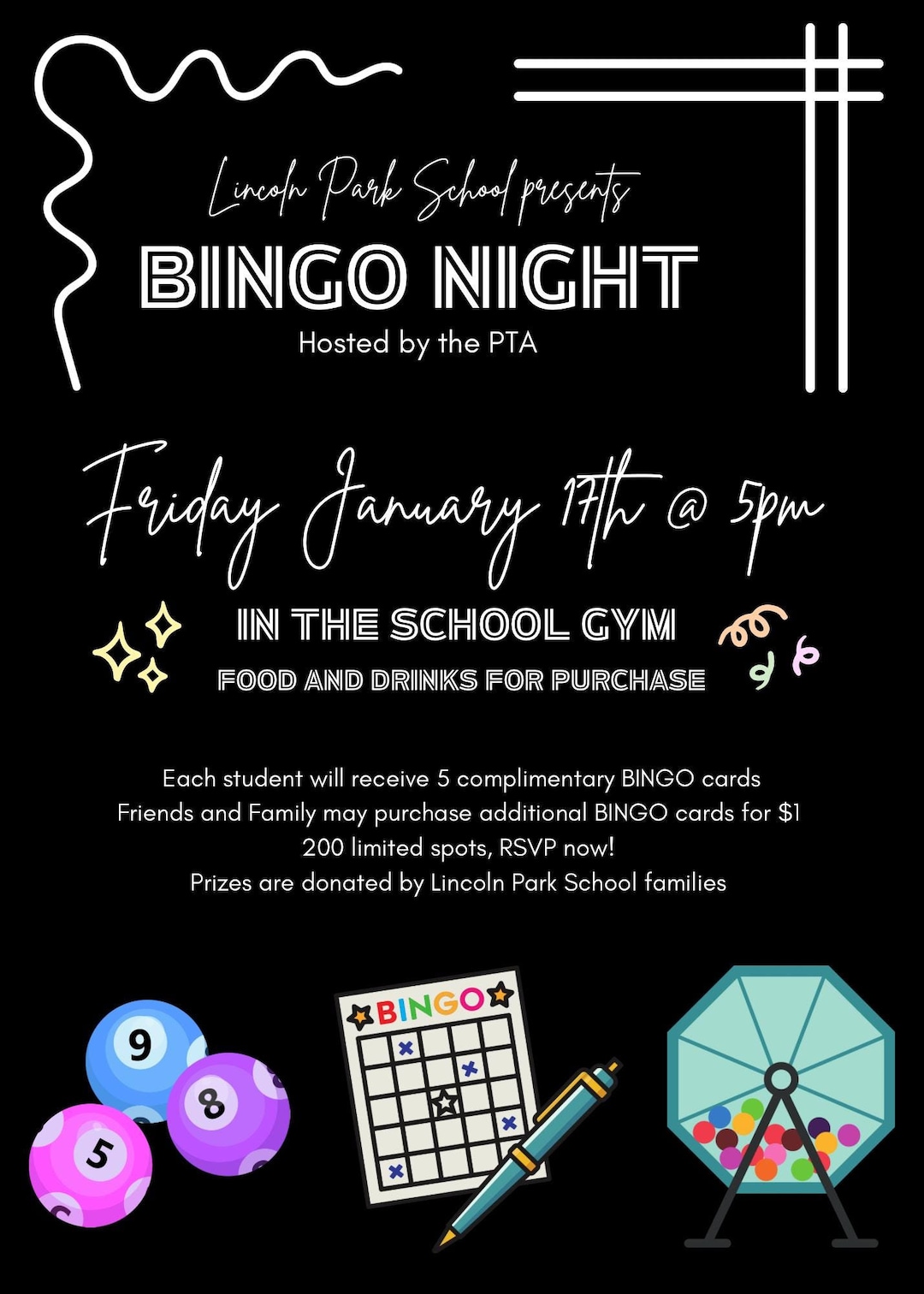 EDITABLE Template - Bingo Night Flyer, School Event, Bingo Night ...