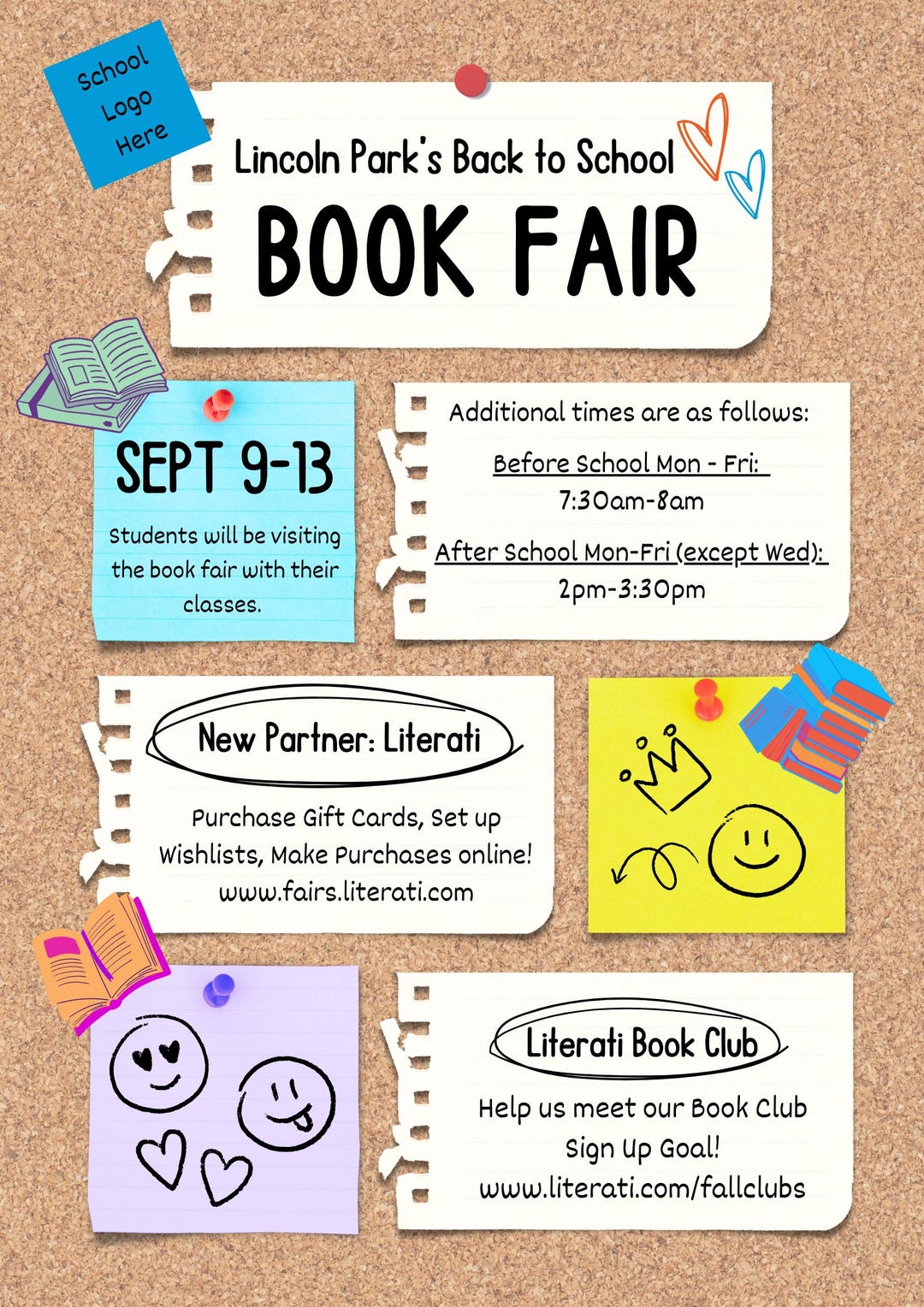 EDITABLE Template - Book Fair Flyer, School Event, Book Fair ...