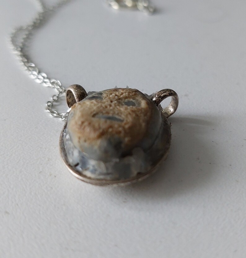 Devil Pendant Human Face Pebble Totally Nature Made Chain - Etsy