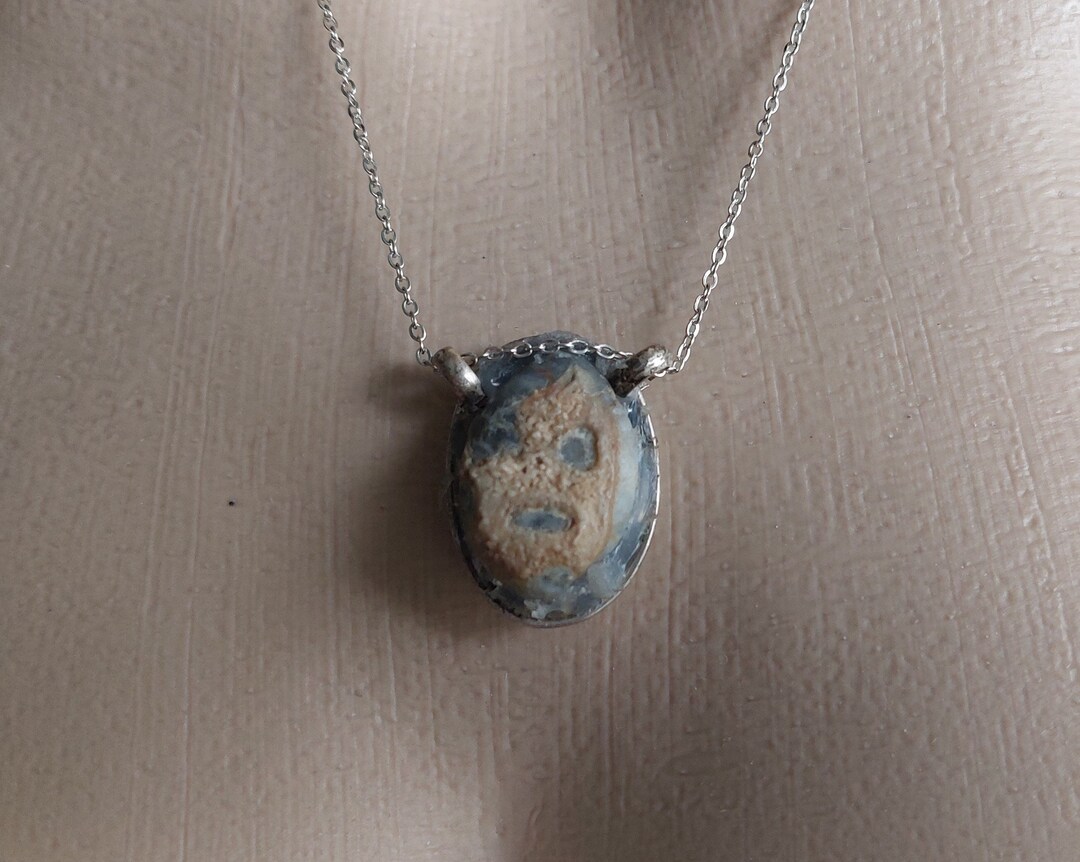 Devil Pendant, Human Face Pebble, Totally Nature Made, Chain, Mystical ...
