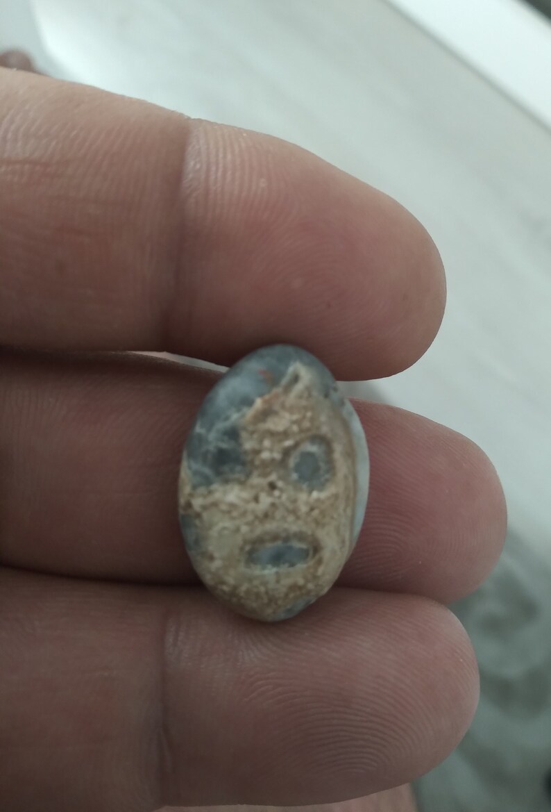 Devil Pendant Human Face Pebble Totally Nature Made Chain - Etsy