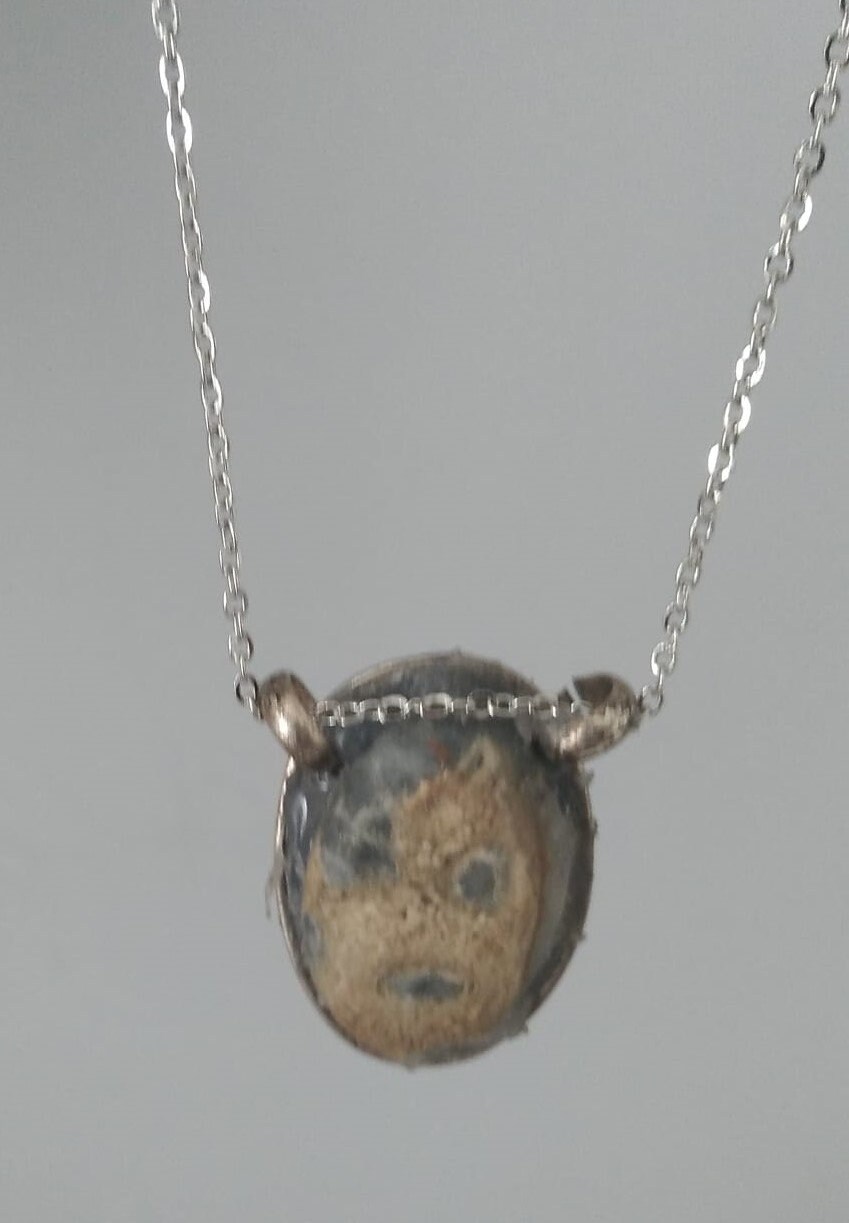 Devil Pendant Human Face Pebble Totally Nature Made Chain - Etsy