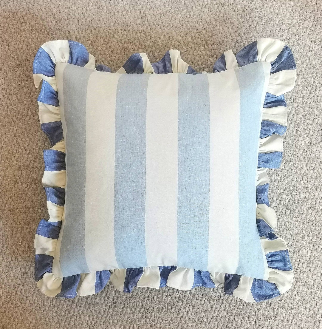 Beautiful Blues Mid and Pale Blue Designer Cushion Cover With Ian ...