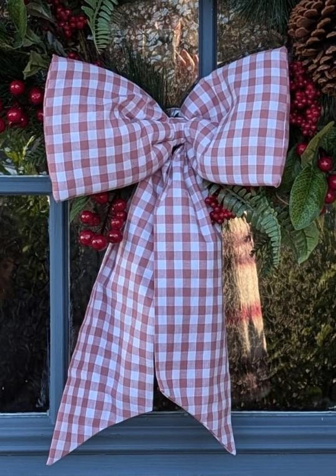 The Most Beautiful Extra Large Handmade Bow in Rose Gingham Cotton ...