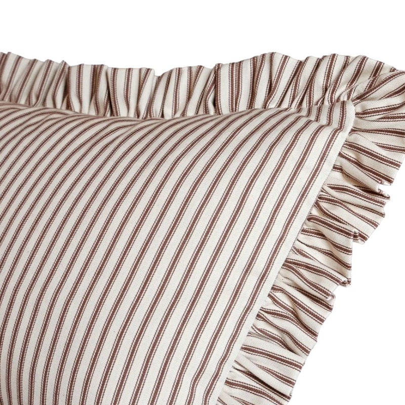 Ruffle Cushion Brown - Etsy UK