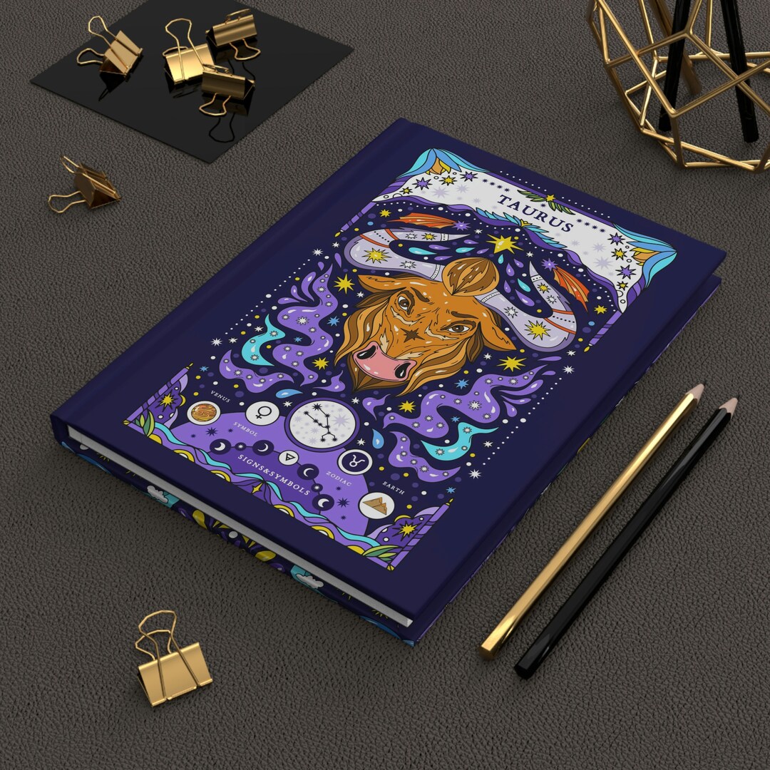 Taurus Zodiac Signs Astrology Symbol Horoscopes Hardcover Lined Journal ...