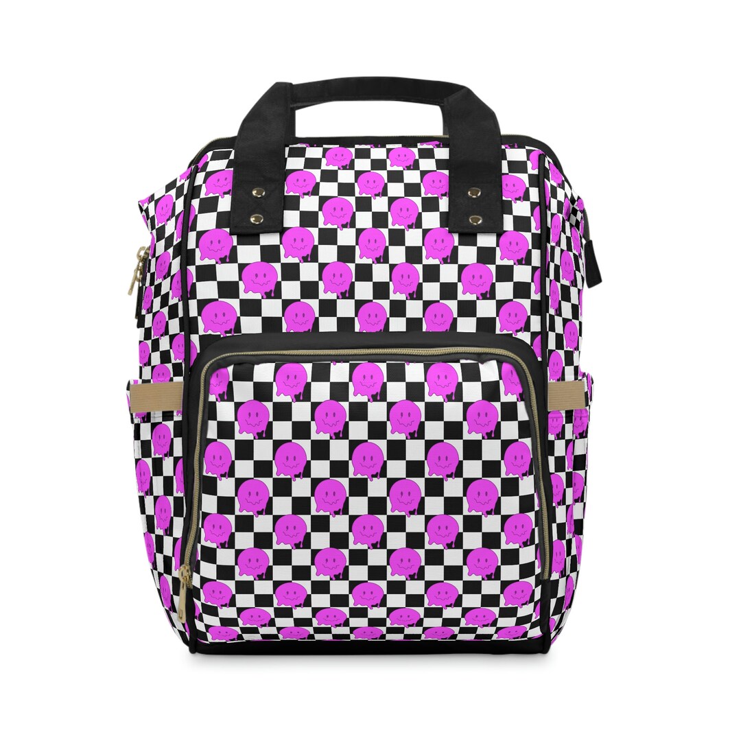 Multifunctional Diaper Backpack Shoulder Bag Laptop Bag Trippy Purple ...