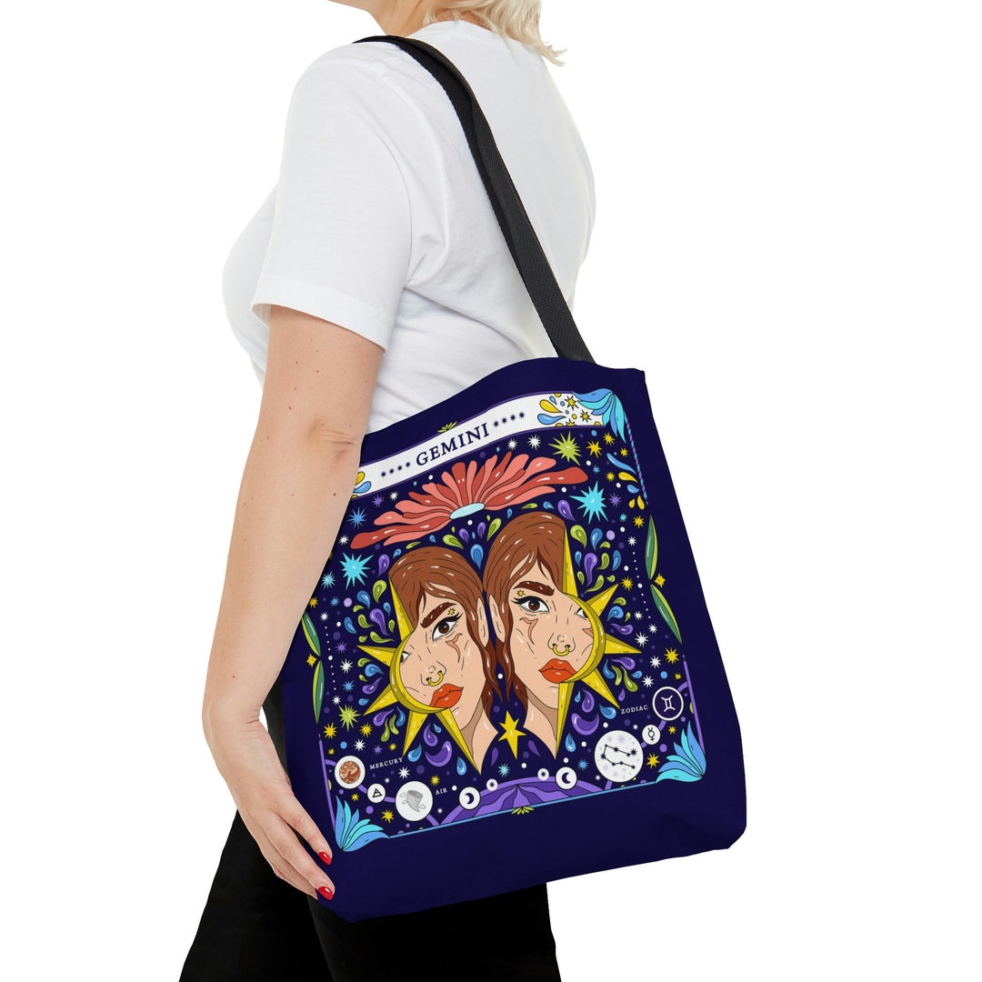 Large Tote Bag - Gemini Zodiac Signs - Astrology Symbol - Horoscopes ...