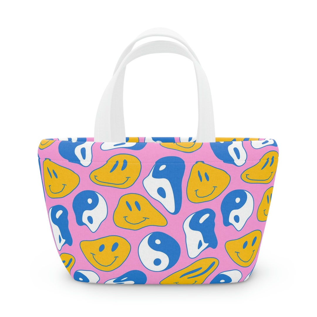 Lunch Bag Y2k Yin Yangs & Smiley Face Pattern - Etsy