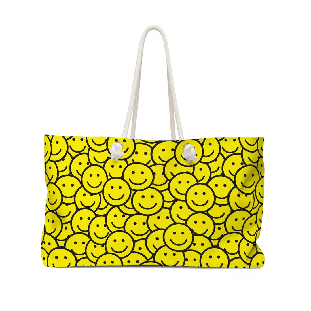 Weekender Bag - Yellow Smiley Faces - Y2k Style - Shoulder Bag - Travel ...