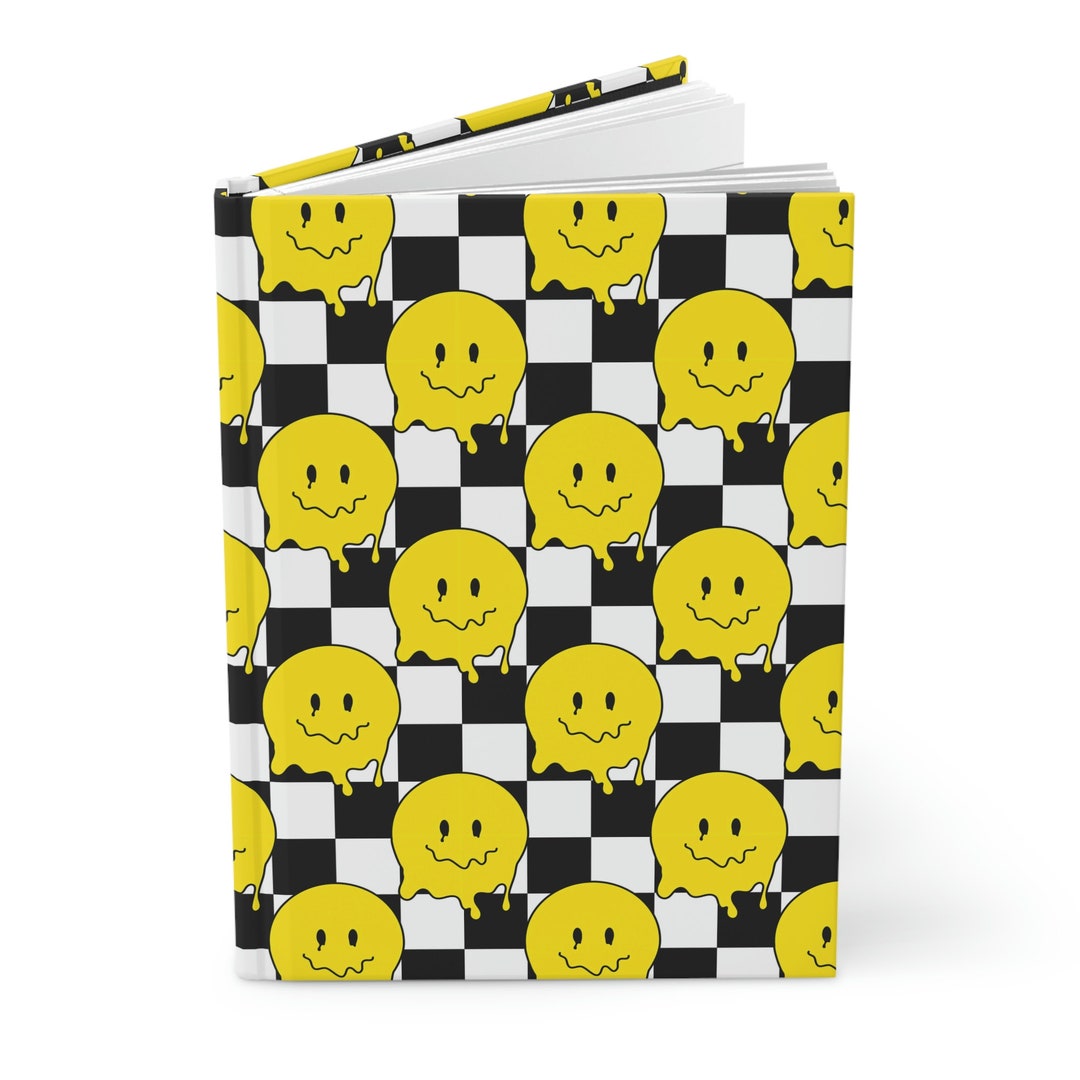 Hardcover Journal Trippy Yellow Smiley Faces Y2k Style 90s Kid Daily ...