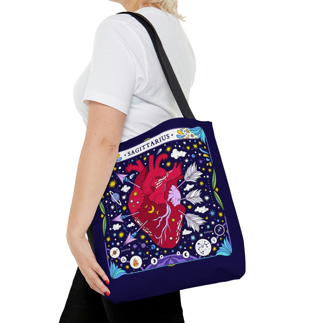 Large Tote Bag - Sagittarius Zodiac Signs - Astrology Symbol ...