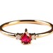 14k Gold Ruby Ring, Dainty Ruby Ring, Ruby Stacking Ring, Diamond Ruby Ring Round Ruby, Promise ...