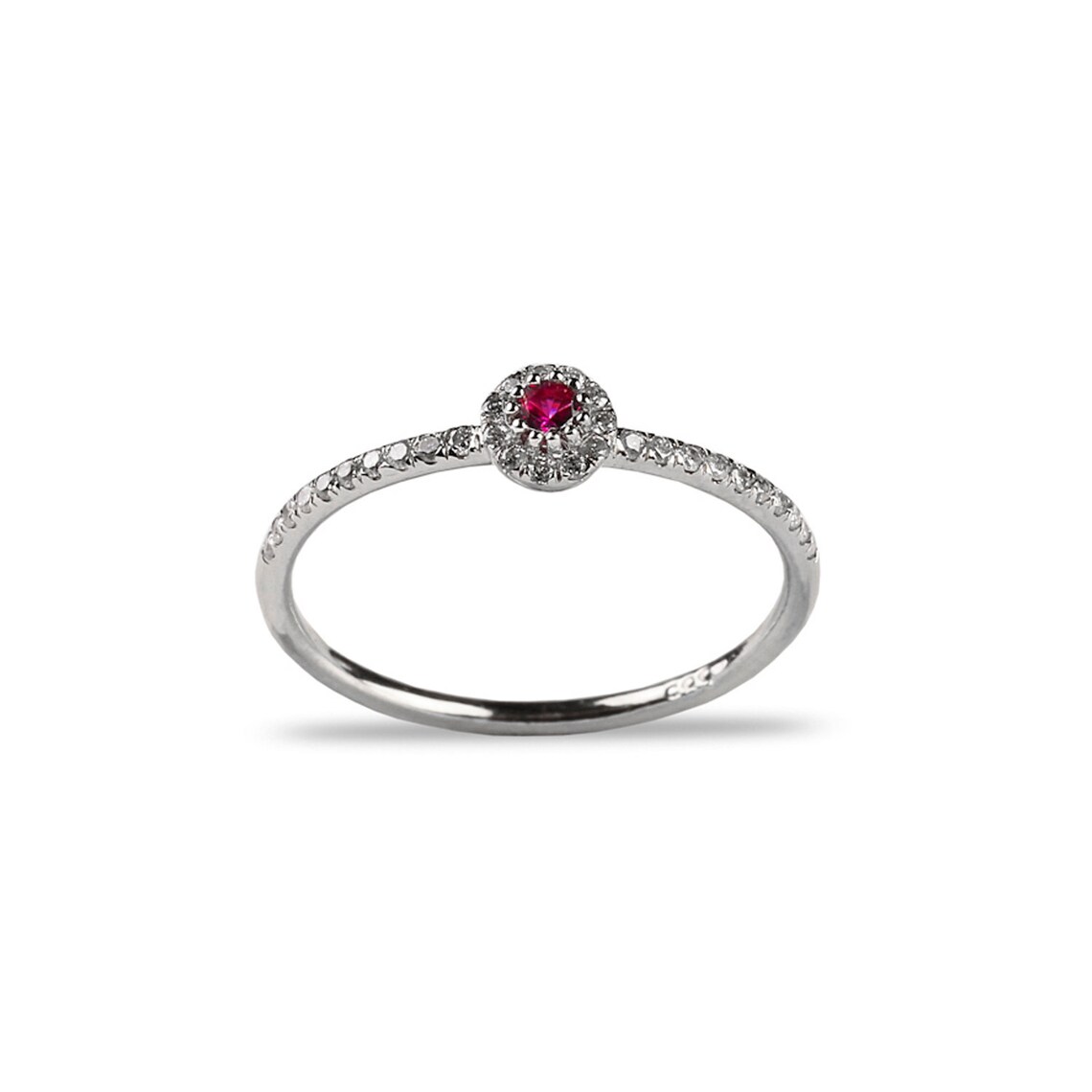 14k Gold Ruby Ring Dainty Ruby Ring Ruby Stacking Ring | Etsy