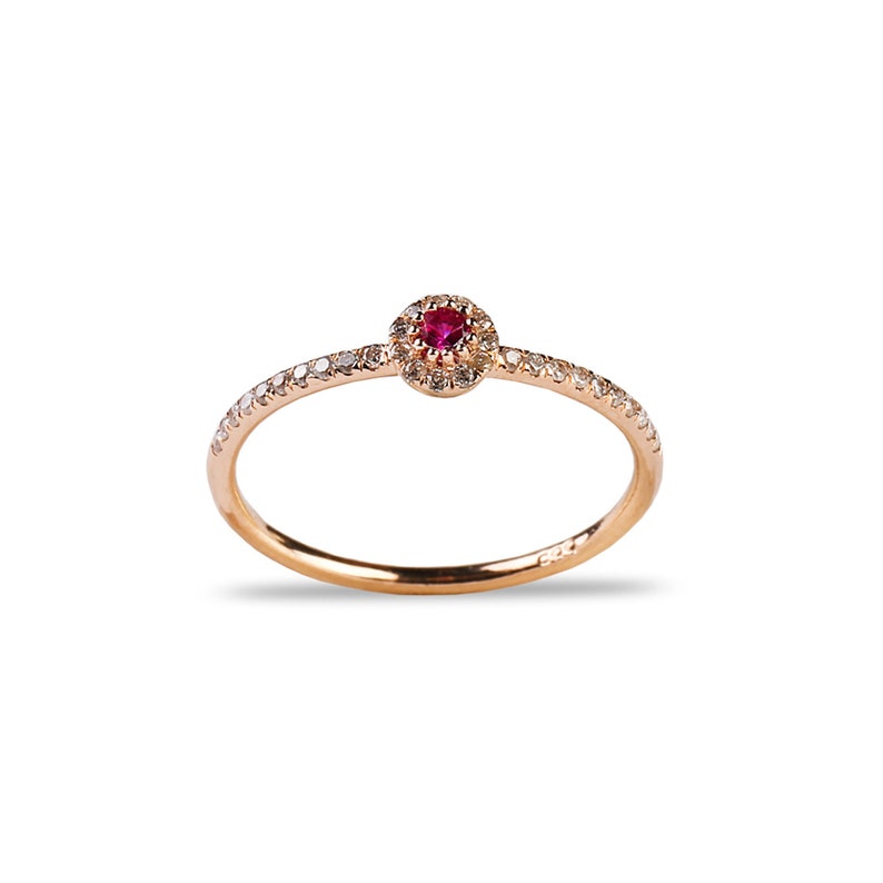 14k Gold Ruby Ring Dainty Ruby Ring Ruby Stacking Ring - Etsy