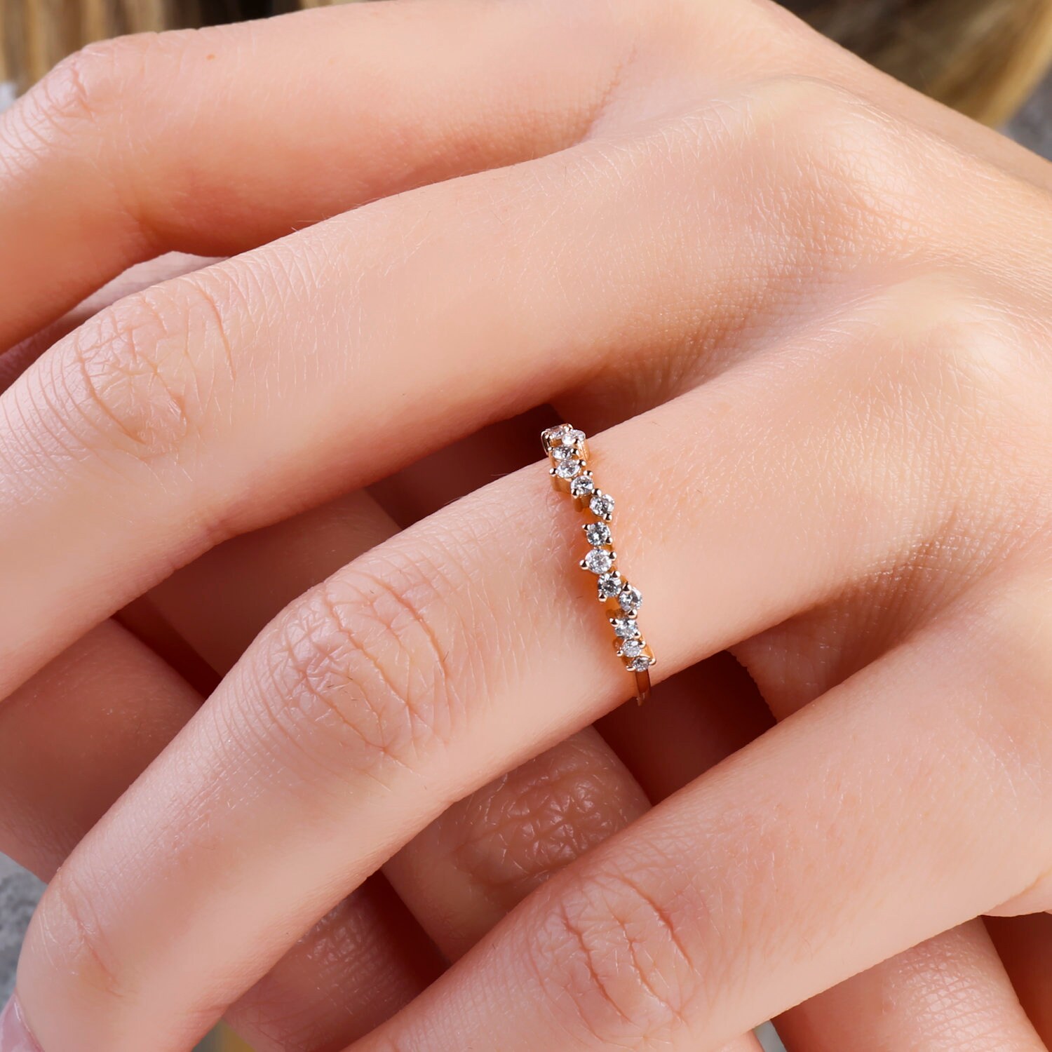 Dainty Diamond Ring Diamond Ring Diamond Stacking | Etsy