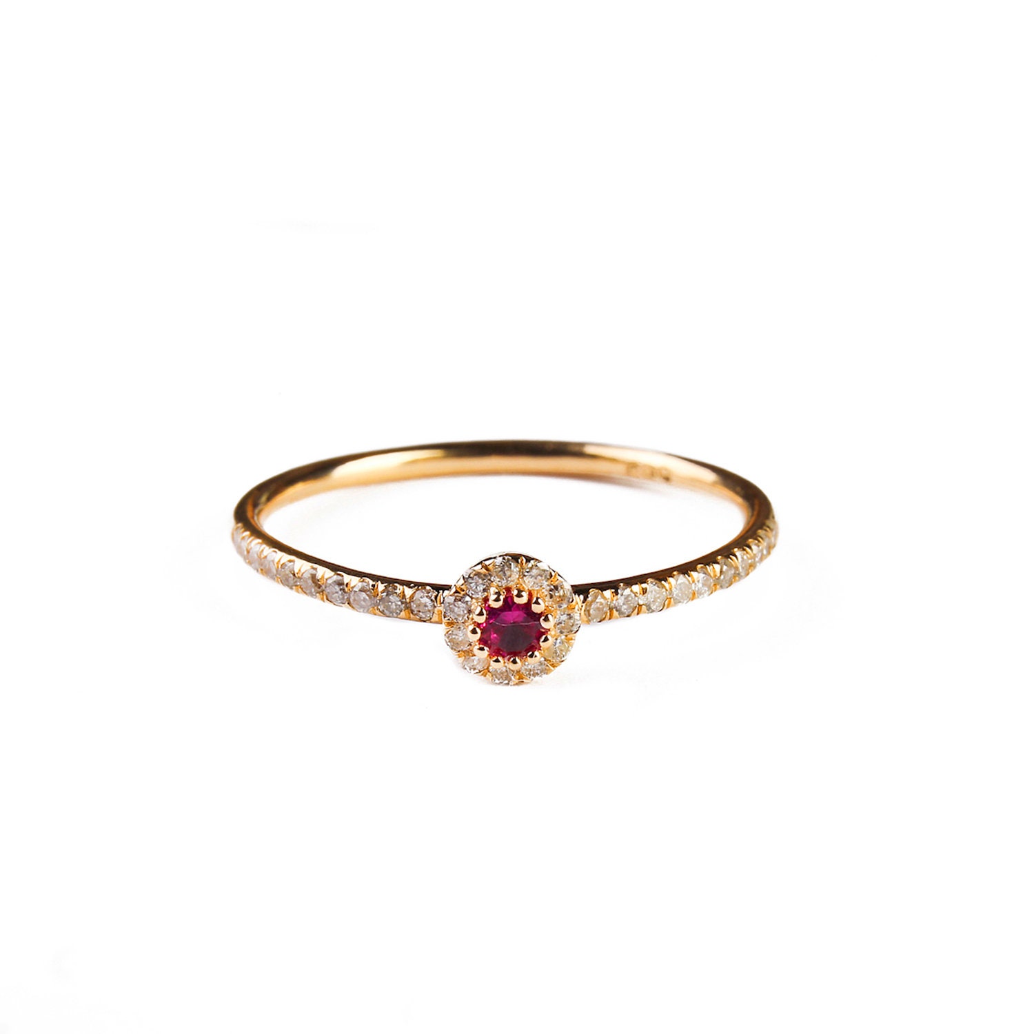 14k Gold Ruby Ring Dainty Ruby Ring Ruby Stacking Ring | Etsy