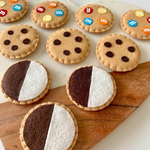 Felt Cookies, Felt Food, Felt Chocolate Chip Cookies, Felt M&M Cookies ...