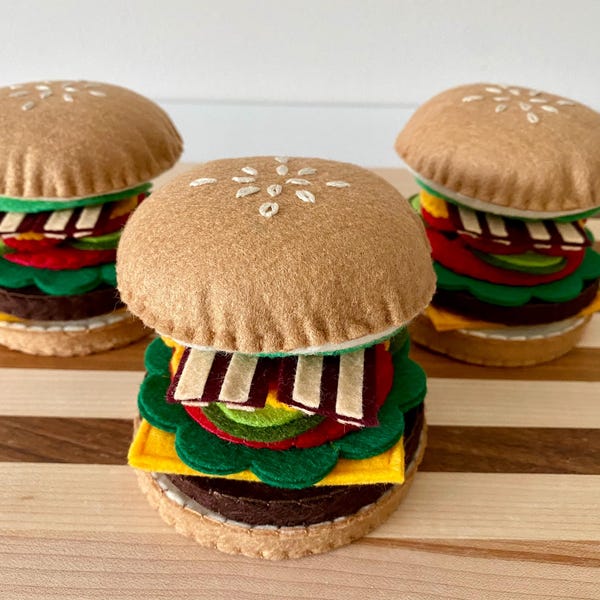 Felt Hamburger - Etsy