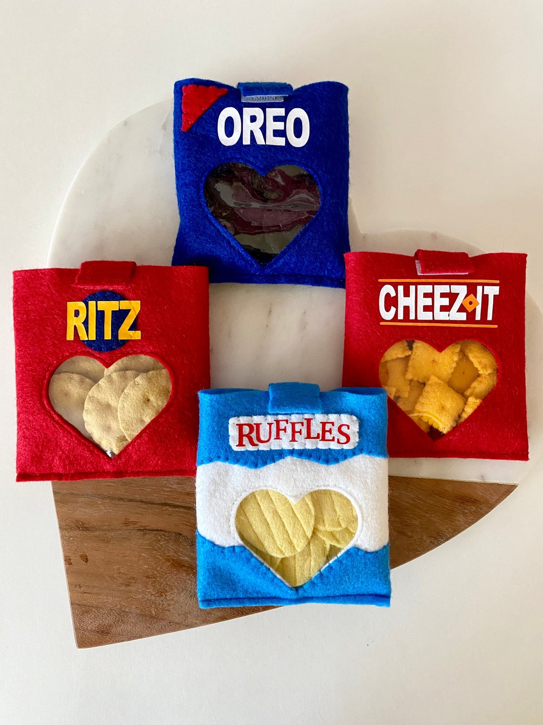 Felt Snacks, Felt Chips, Felt Crackers, Felt Food, Play Food, Pretend ...