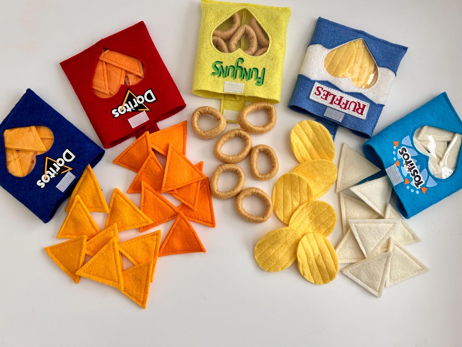 Felt Chip Snack Bags, Pretend Play Felt Food - Etsy
