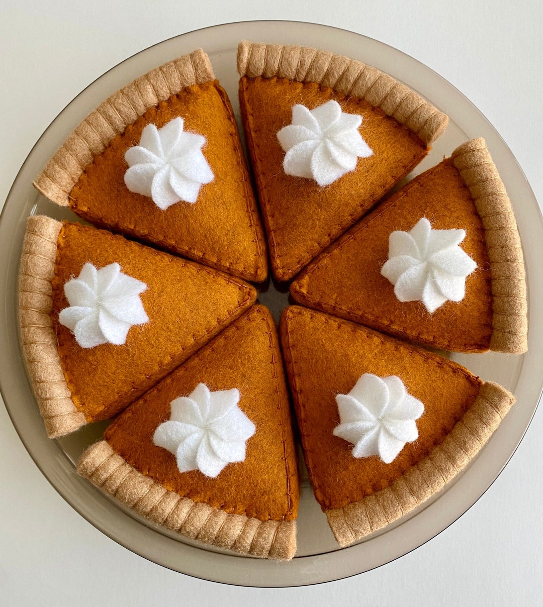 Felt Pumpkin Pie, Felt Pie, Felt Food, Play Food, Play Kitchen, Pretend ...
