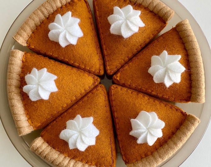 Felt Pumpkin Pie, Felt Pie, Felt Food, Play Food, Play Kitchen, Pretend ...