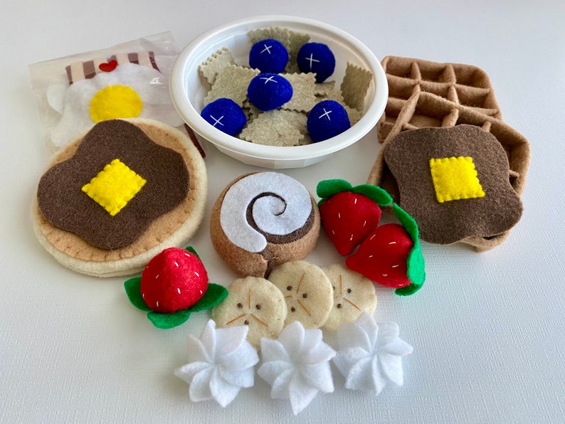 Felt Breakfast Felt Waffles Felt Pancakes Felt Cinnamon - Etsy