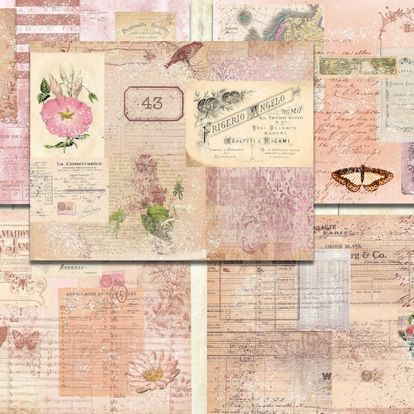 Pink Scrapbook Papers - Etsy