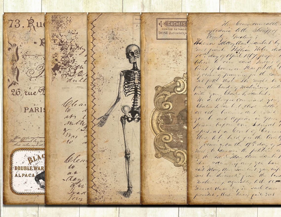 Sepia Halloween Journal Pages, Double Pages, Vintage Halloween Journal ...
