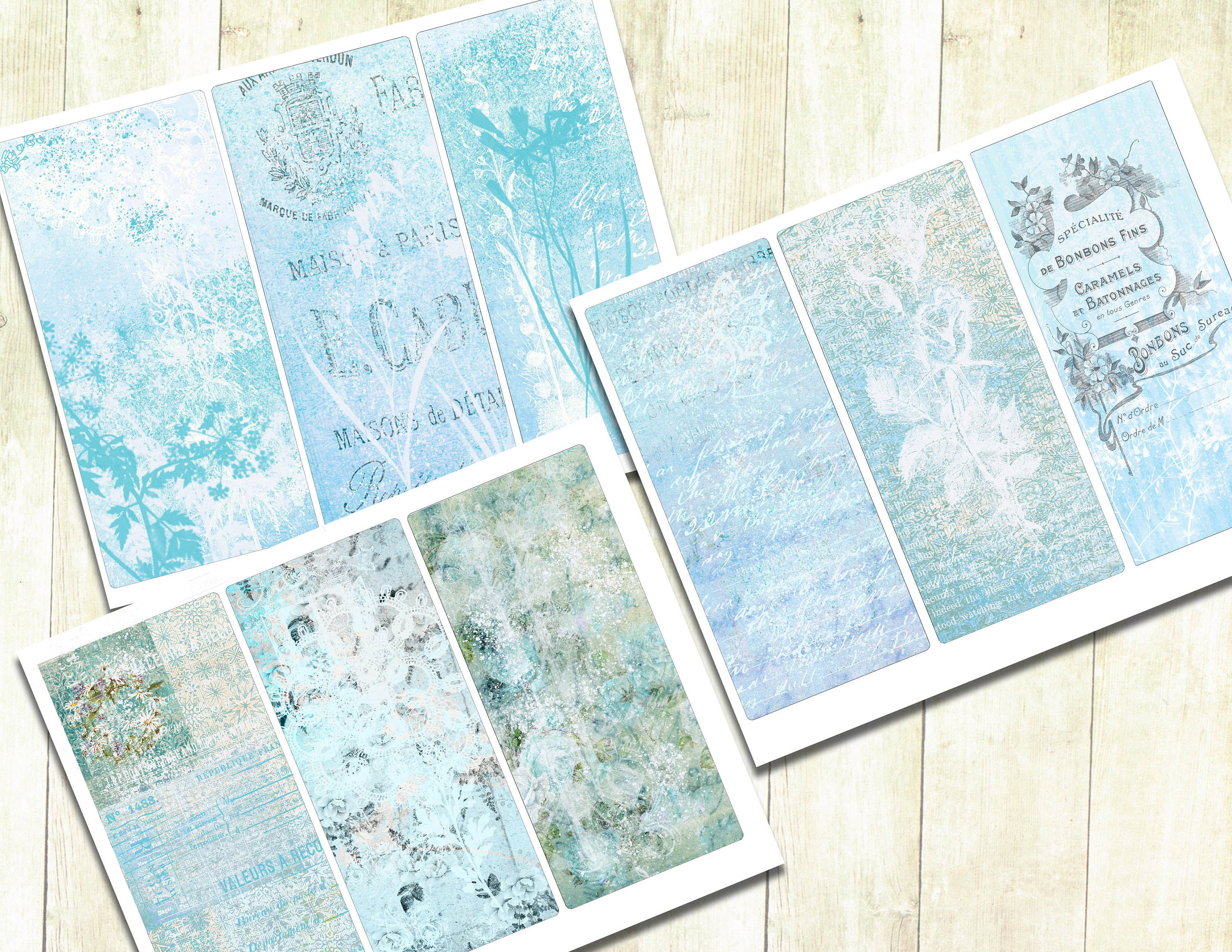 Blue Journaling Cards, Digital Download, Vintage Shabby Blue Journaling ...