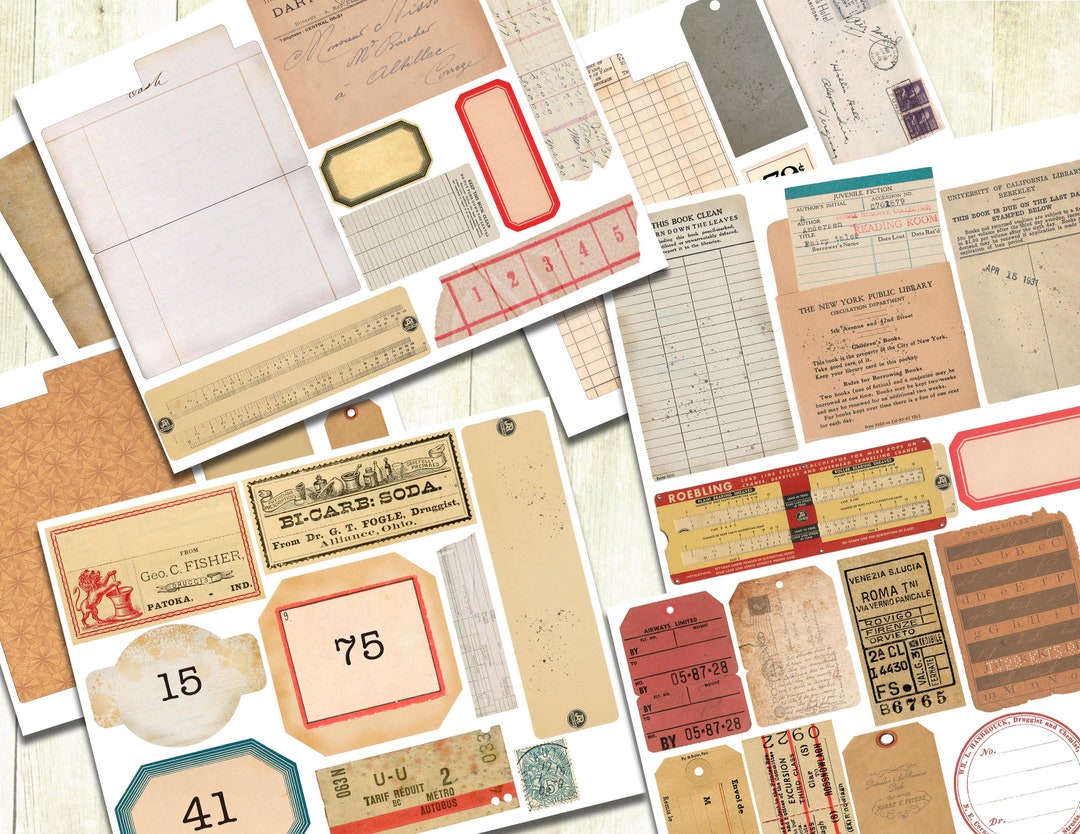 Vintage Stationery Printables, Vintage Office Printable Ephemera, Junk ...