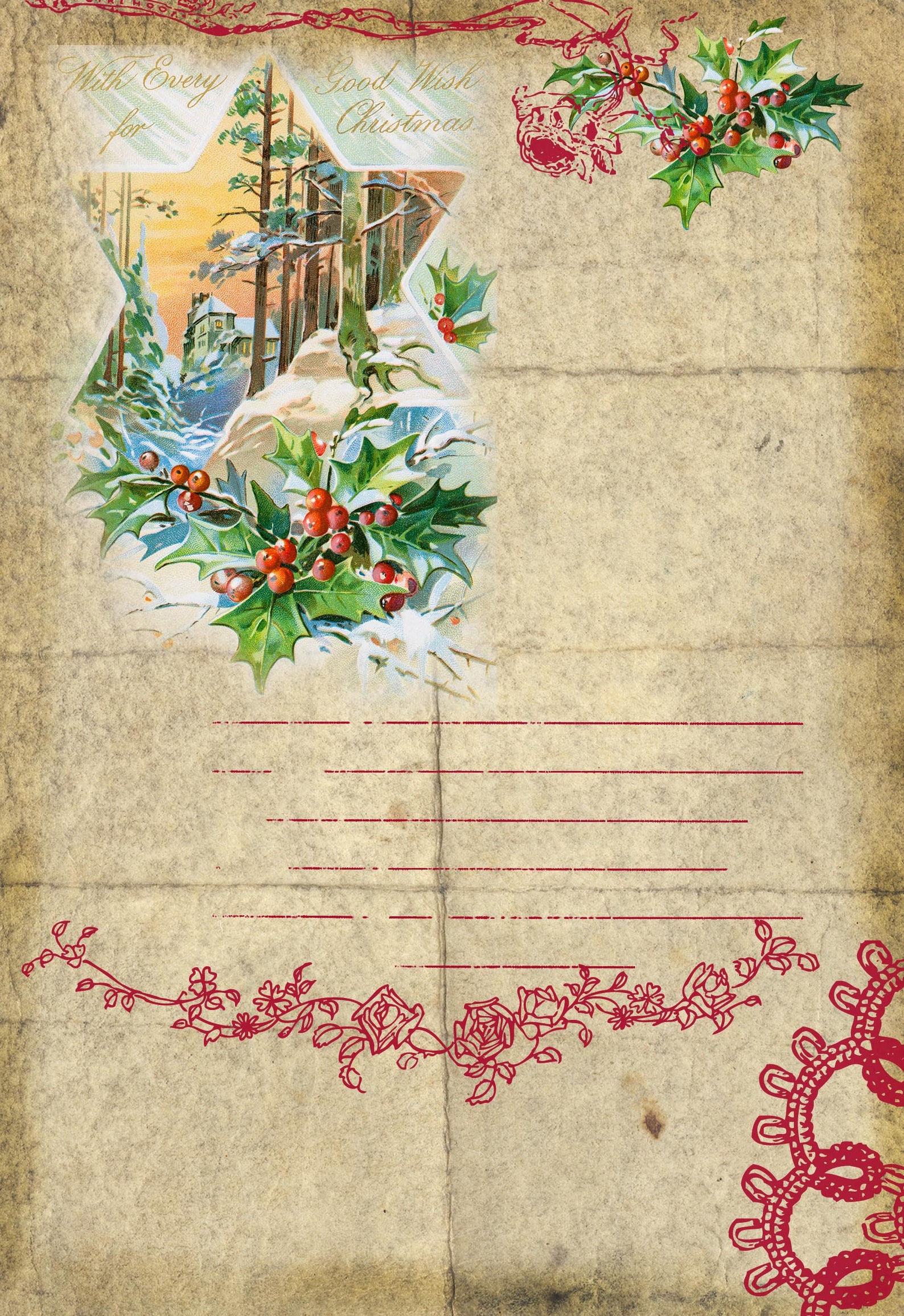 Vintage Christmas Digital Download, Vintage Christmas Printable Junk ...