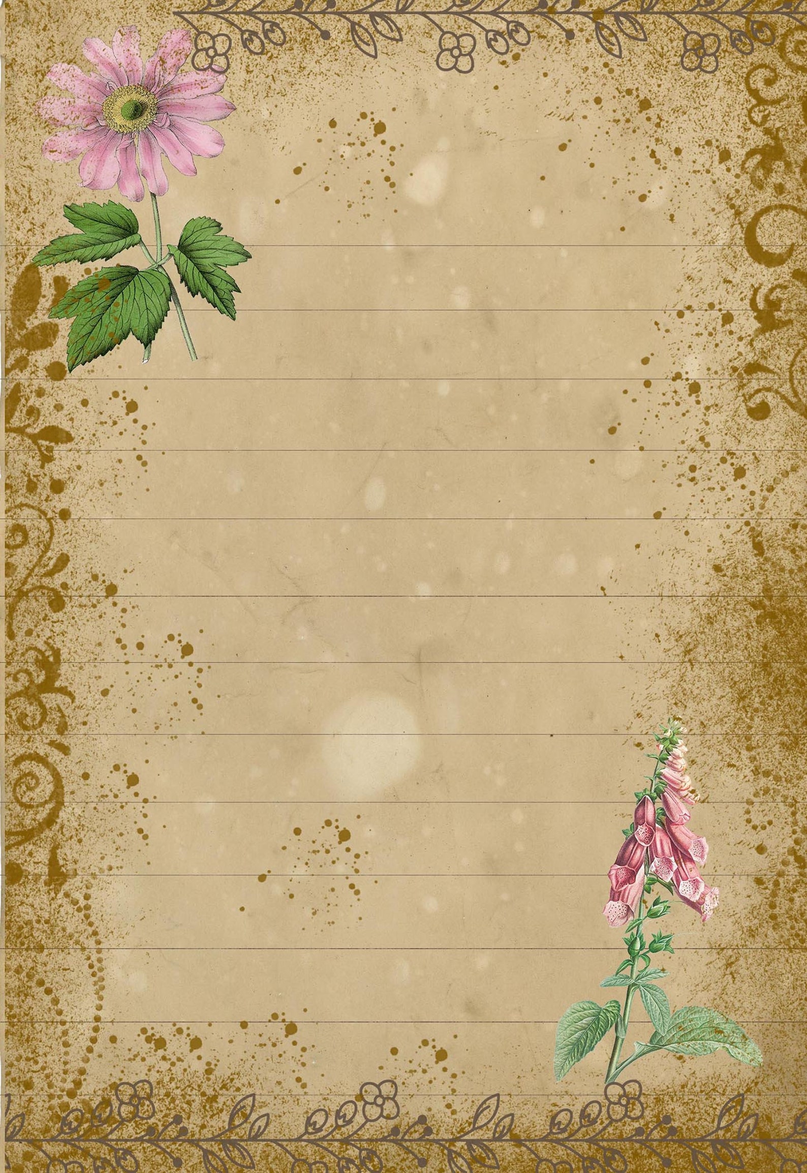 Digital Download Vintage Lined Notepaper, Junk Journal Kit, Scrapbook ...