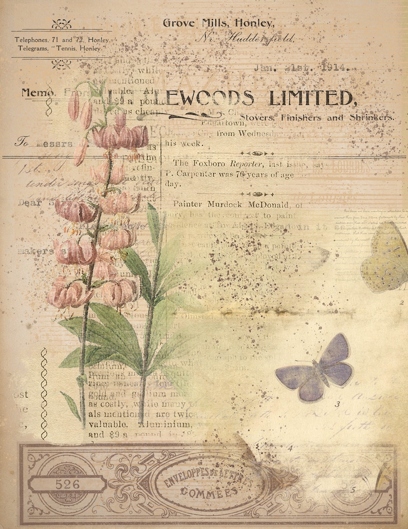 Vintage Herbal Ephemera Papers, Herbarium Junk Journal Papers, Digital ...