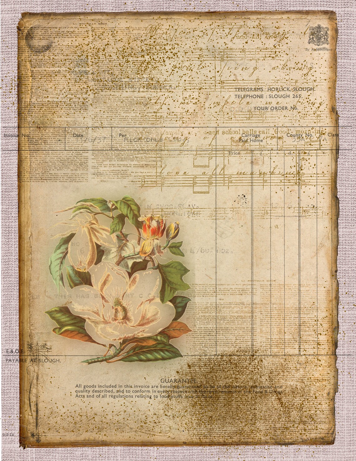 Vintage Flower Ephemera Pages, Printable Vintage Scrapbook Papers ...