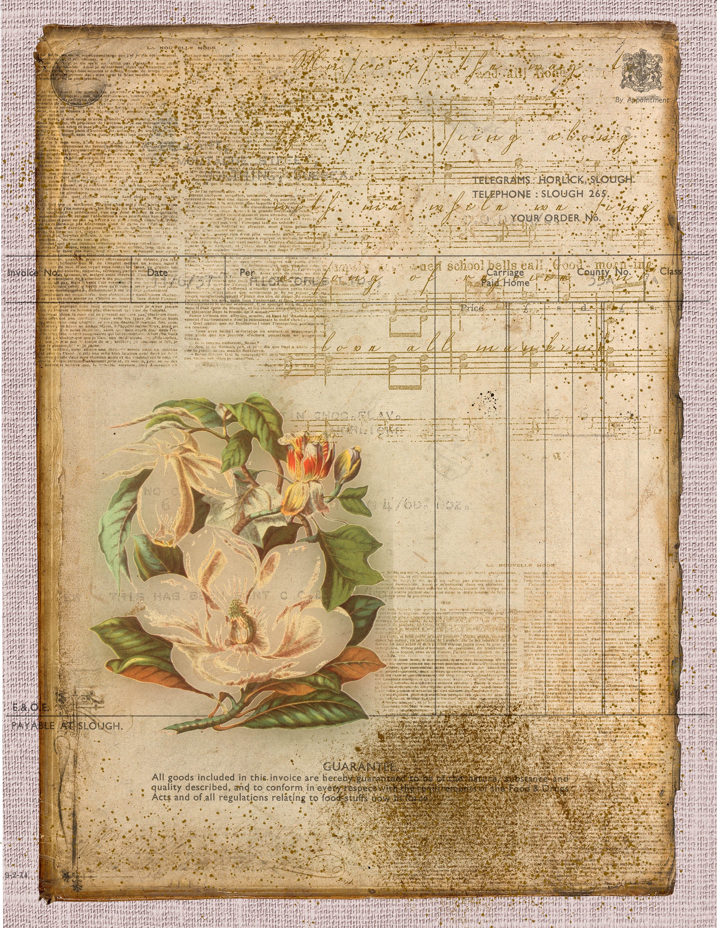 Vintage Flower Ephemera Pages, Printable Vintage Scrapbook Papers ...