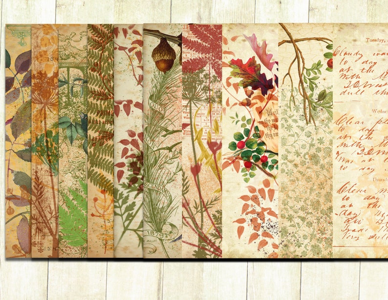 Autumn Forest Printable Papers, Autumn Journal Papers, Digital Download ...