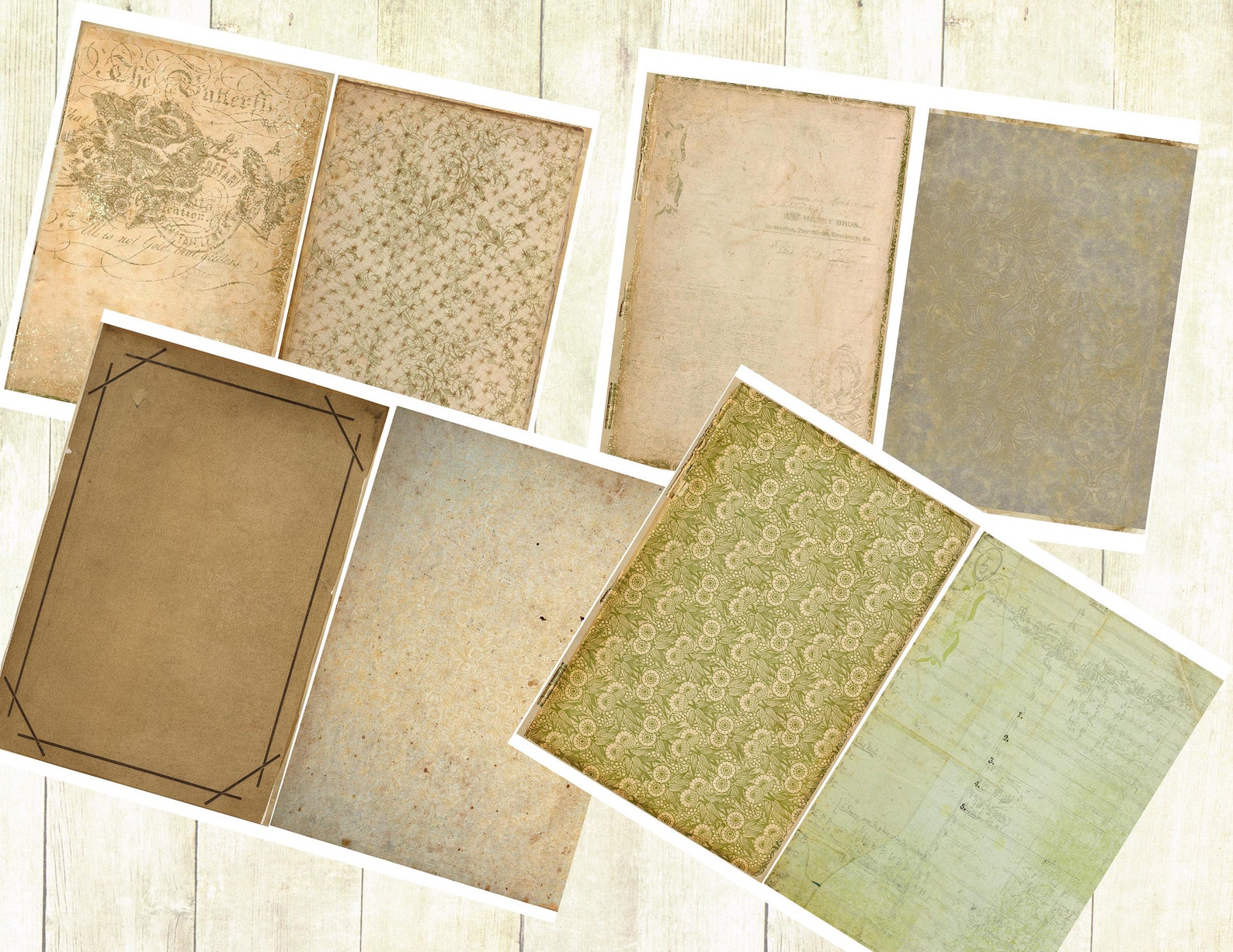 Old Book Pages, Vintage Book Papers, Printable Book Papers, End Papers ...