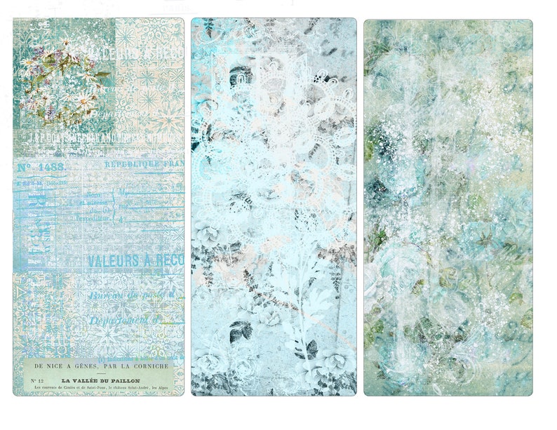Blue Journaling Cards Digital Download Vintage Shabby Blue - Etsy